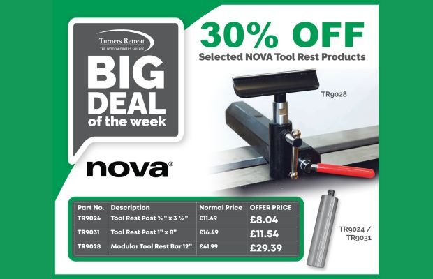 BDOTW: 30% off selected Nova Tool Rest Bar and Posts! - Turners Retreat