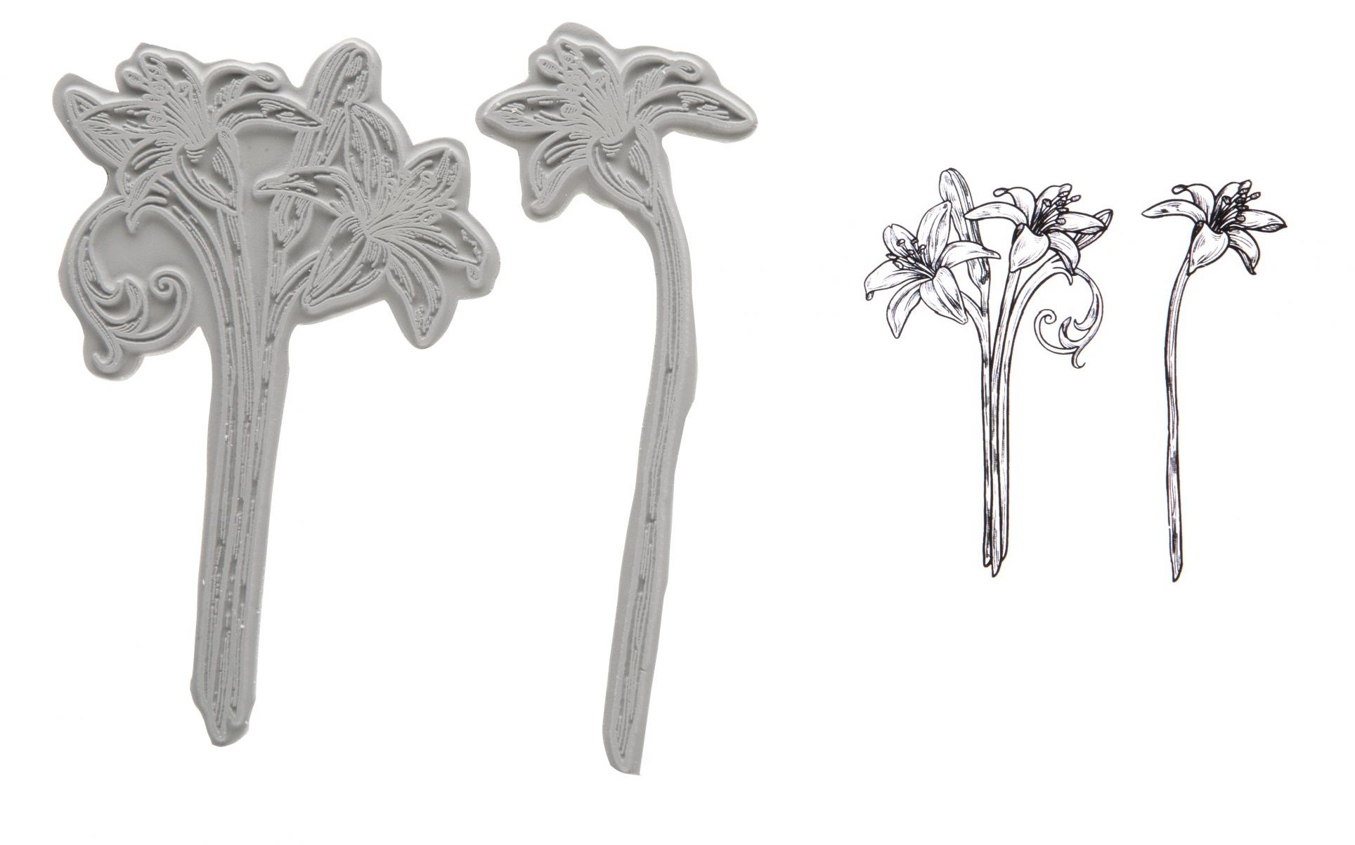 Pre Cut Lily Spray Craft Stamps (Set of 2) - Turners Retreat