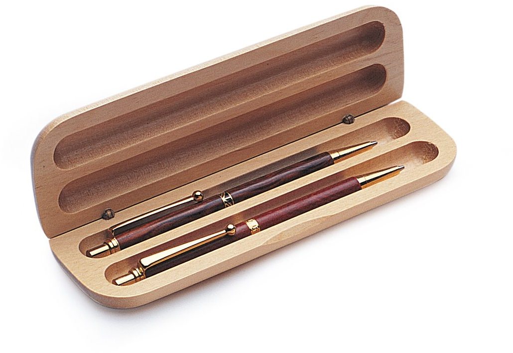 Large Maple Pen Box: Holds Two Pens - Turners Retreat