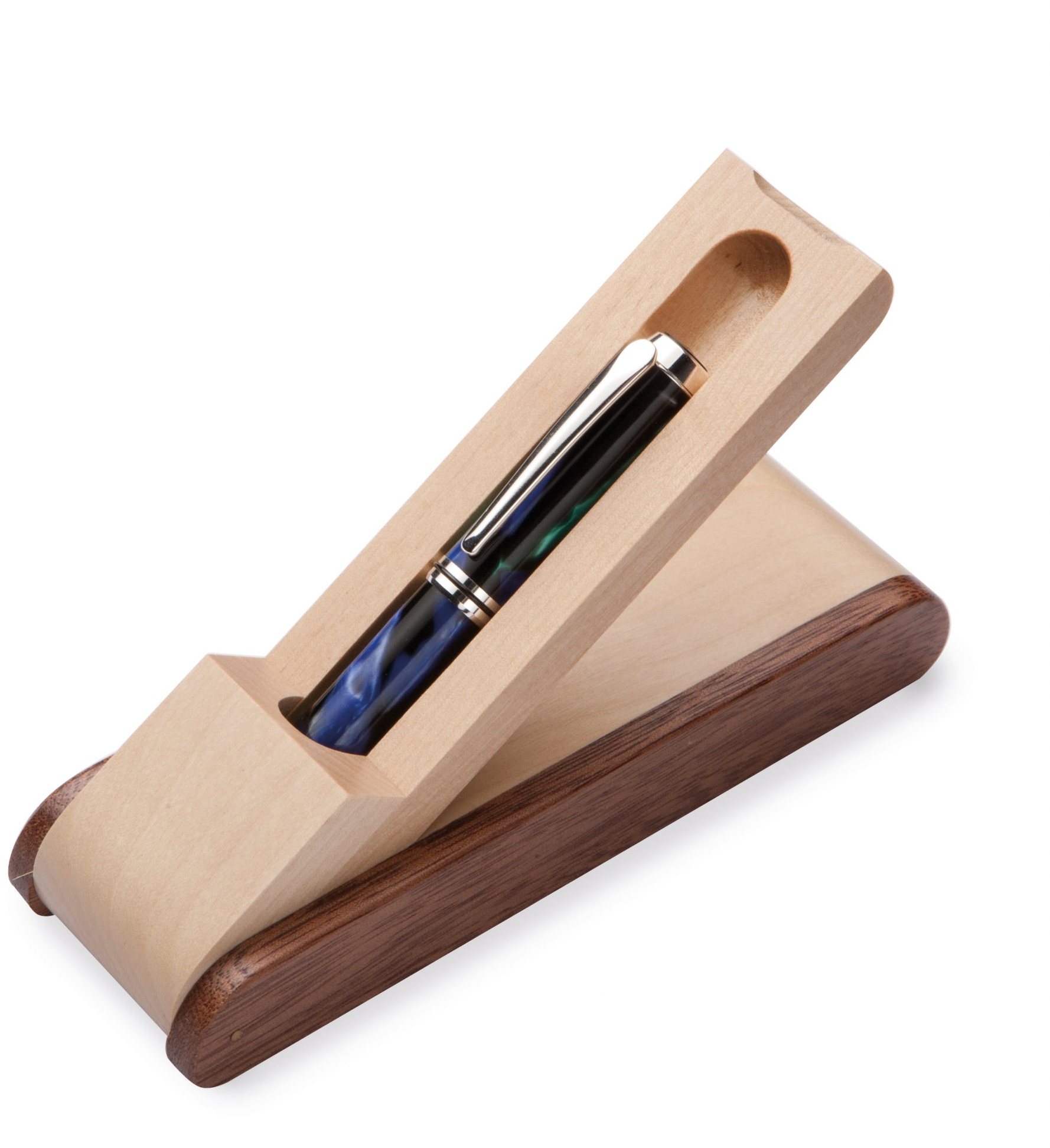 Rosewood / Maple Flip Pen Box - Single - Turners Retreat