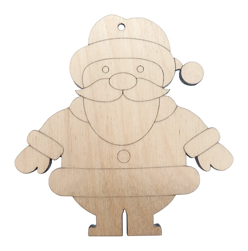 Santa (with outline) Shaped Wood Pyrography Blank - Turners Retreat