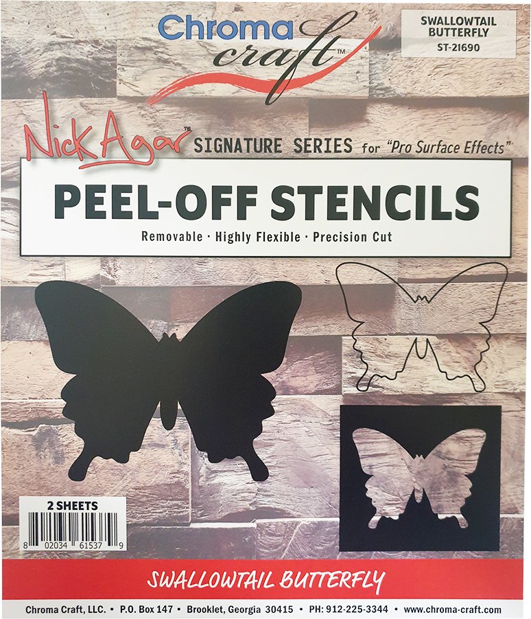 Nick Agar Swallowtail Butterfly Peel-Off Stencil Set - Turners Retreat