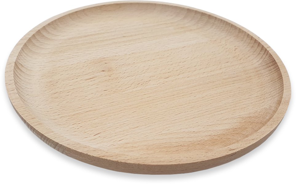 Round Shallow Beech Dish with Rim - Turners Retreat