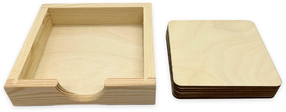Wooden Coaster Holder with Six Coasters - Turners Retreat