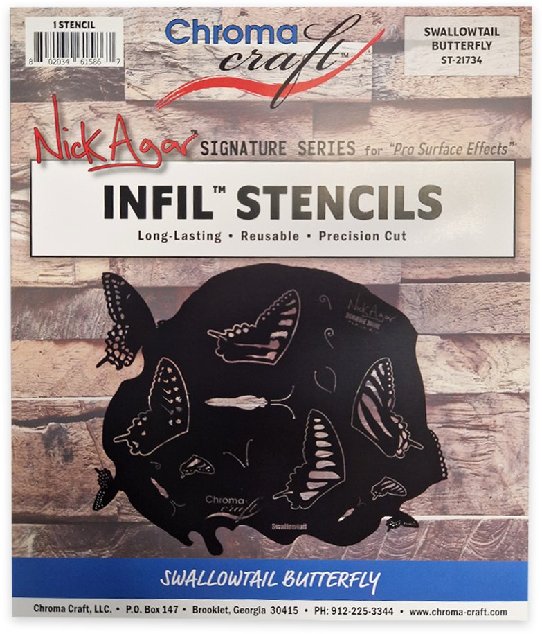 Nick Agar Swallowtail Butterfly Infil Stencil Set - Turners Retreat