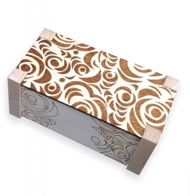 Rectangular Flat-Pack Wooden Craft Box for Pyrography - Turners Retreat