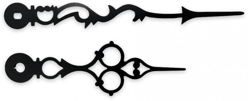 Black Serpentine Clock Hands (Pack of 5 Pairs) - Turners Retreat