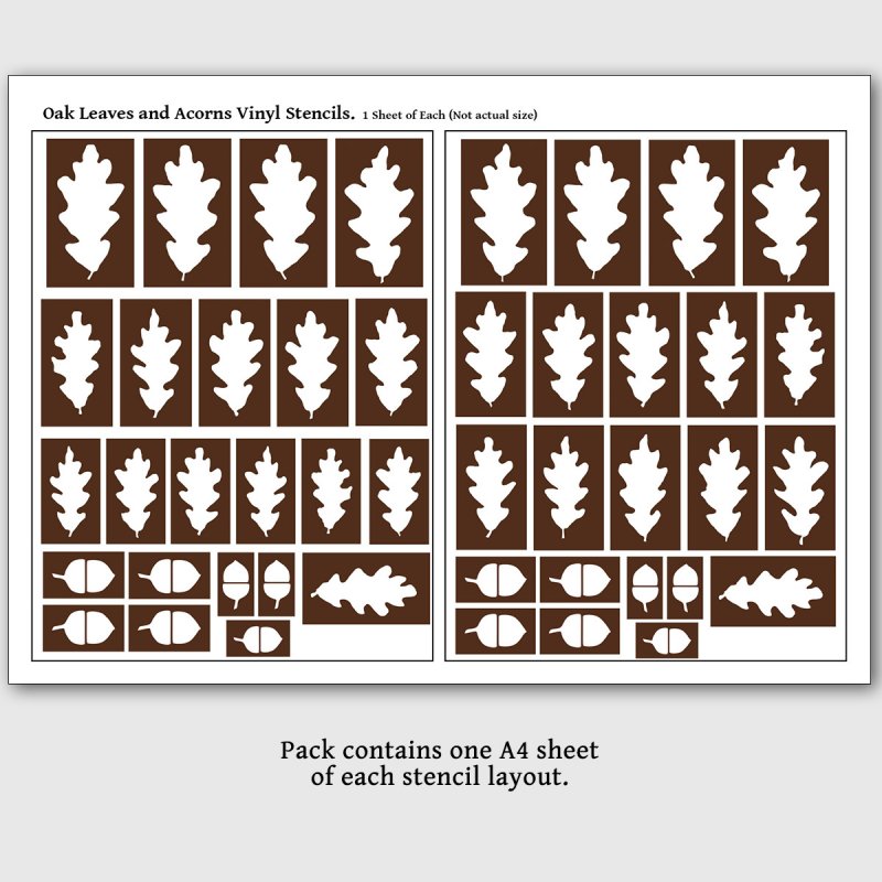 Hampshire Sheen Oak Leaves & Acorns Artist's Stencils - Turners Retreat